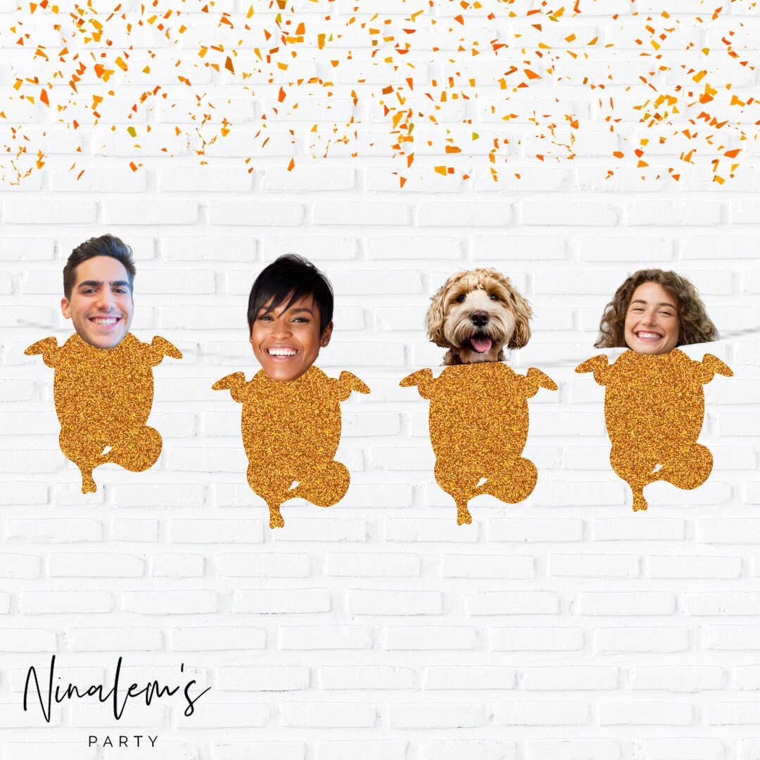 Friendsgiving Decorations, Dancing Turkey Face Banner, Funny ...