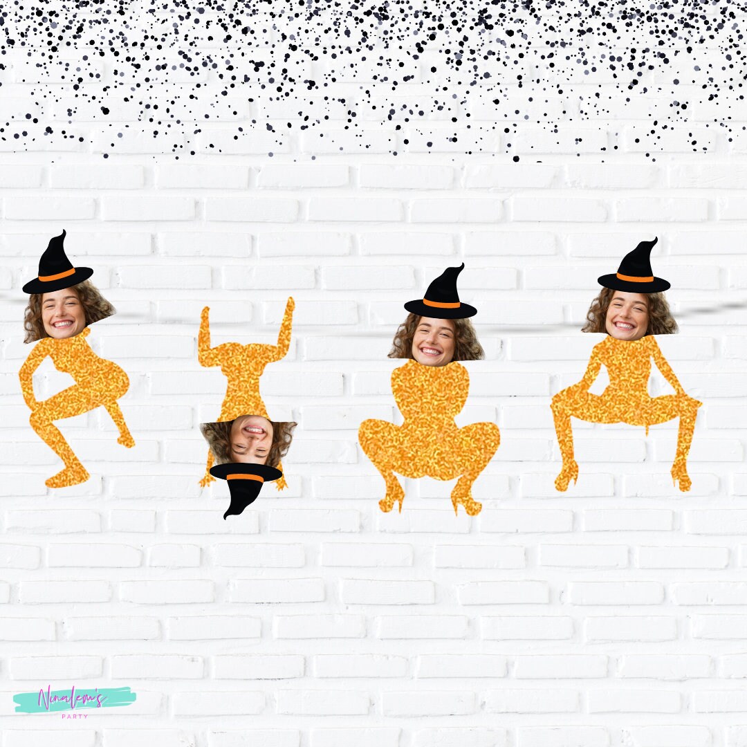 Halloween Bachelorette Decorations, Twerking Witch Bride Face Banner ...