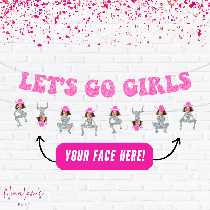 Space Cowgirl Bachelorette Sign Lets Go Girls Banner Twerk - Etsy
