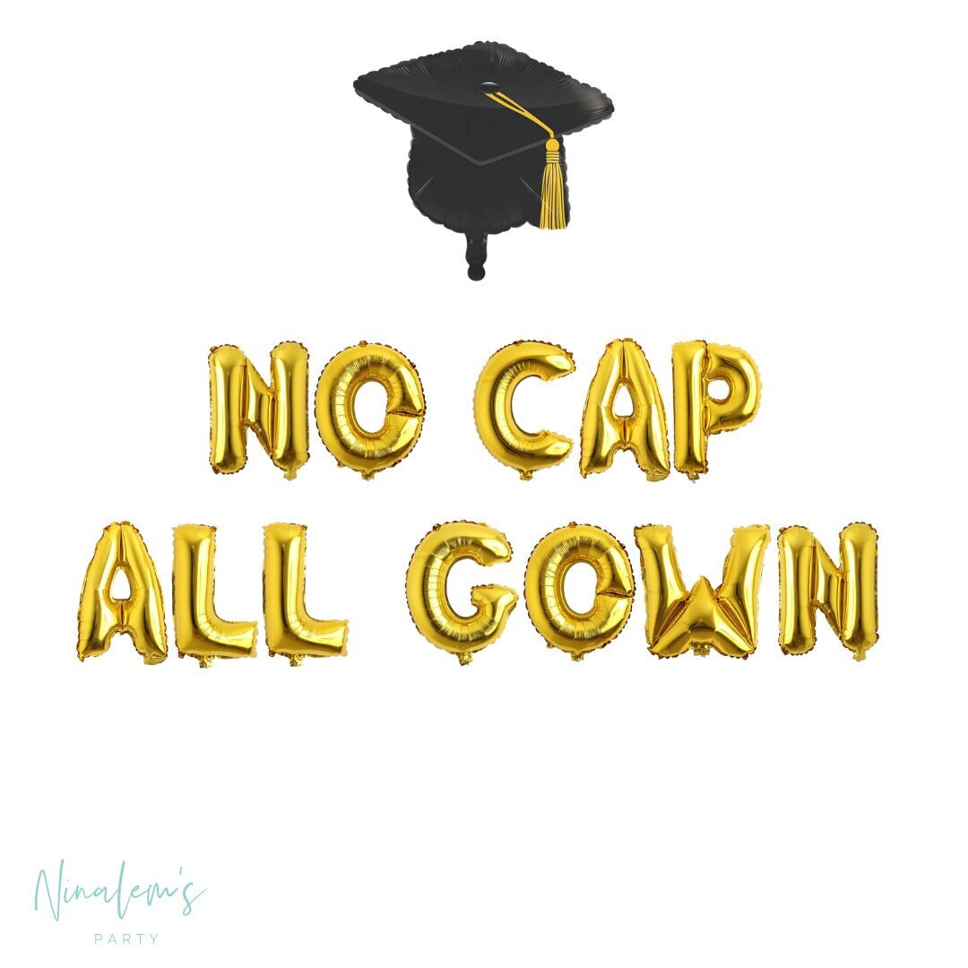 Graduation Party Decorations, No Cap All Gown Balloon Banner ...