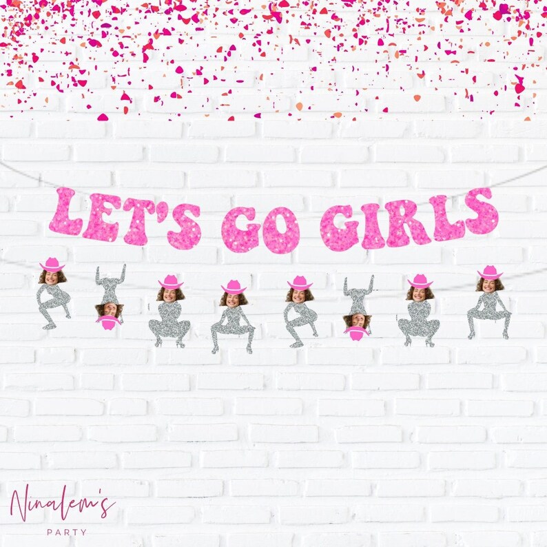 Space Cowgirl Bachelorette Sign Lets Go Girls Banner Twerk - Etsy