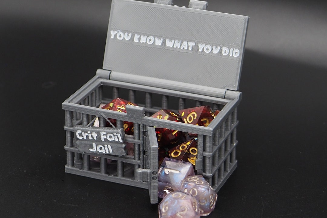 Crit Fail Jail, Dice Box With Secure Latch, Dice Jail ,tabletop Games ...
