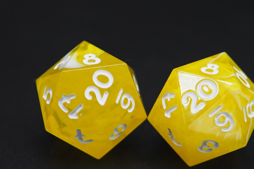 Egg Drop Soup Handmade Resin Dice, D20 Single, Single Dice, D&D and ...