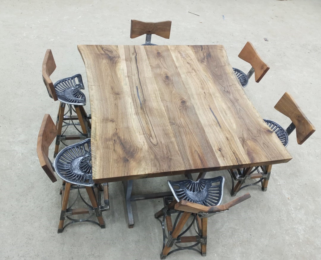 Live Edge Dining Table Square Coffee Table Large Table - Etsy