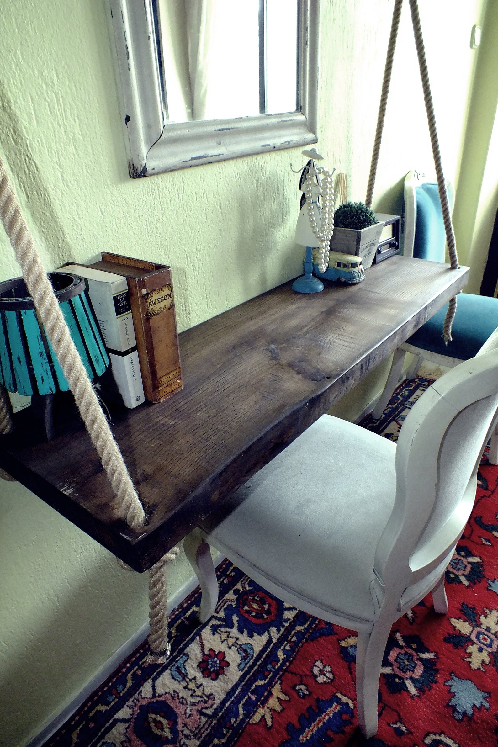 Wall Mounted Deskwood Deskoffice Deskrustic Deskblack - Etsy