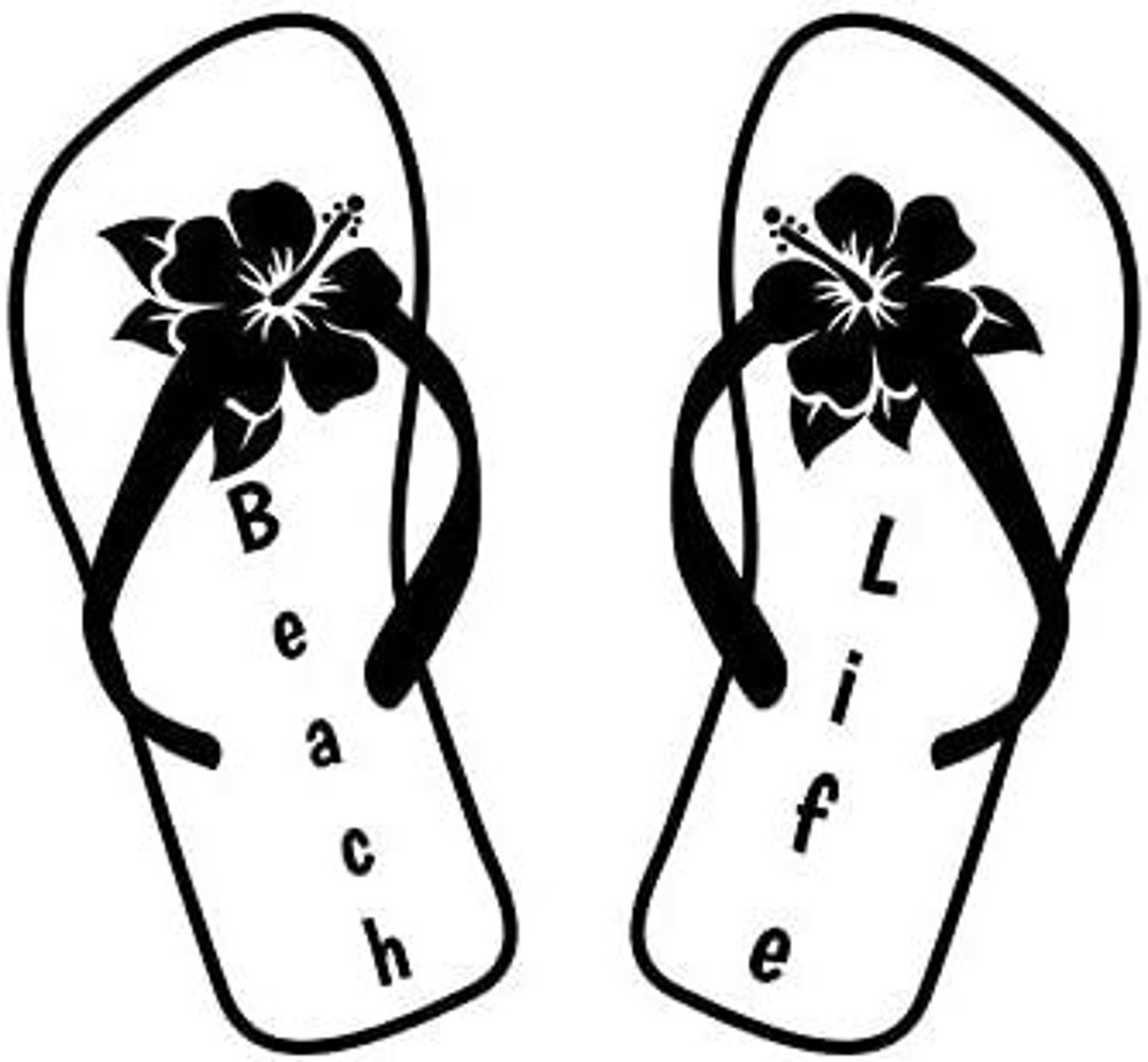 Beach Life Flip Flops Vinyl Decal Car Decal Truck Vinyl - Etsy