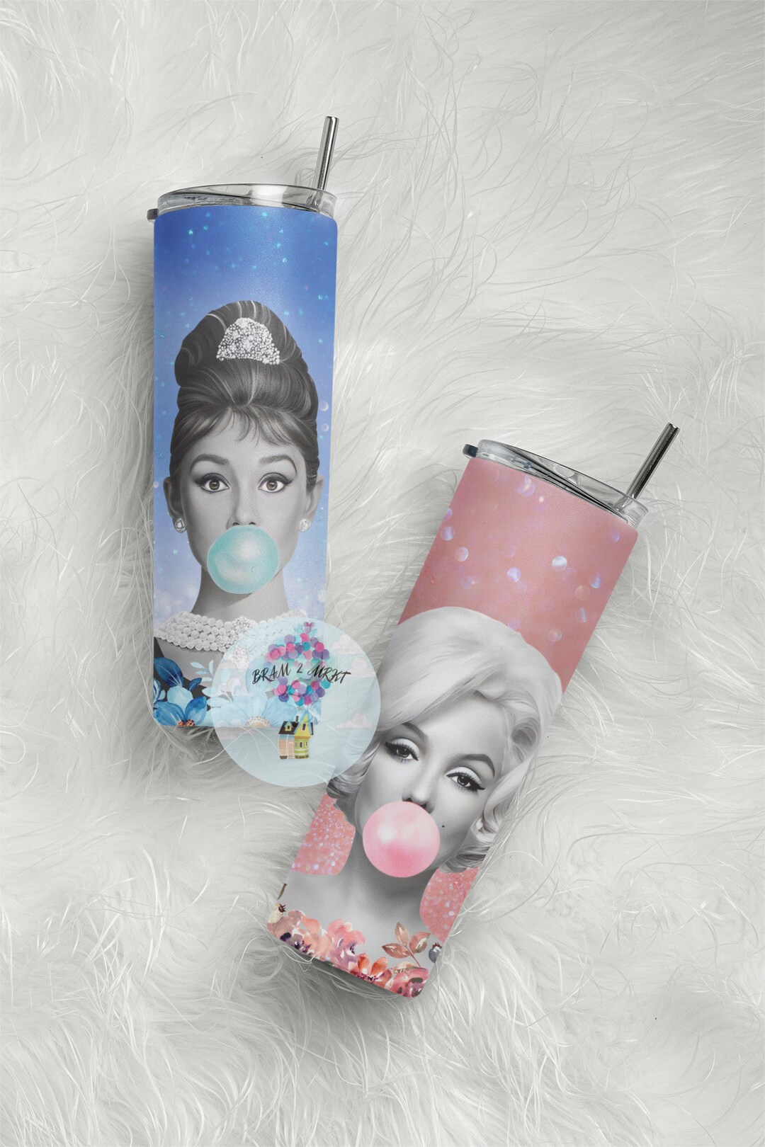 20 Oz or 30 Oz Marylin or Audrey Skinny Tumbler, Marilyn Monroe, Audrey ...