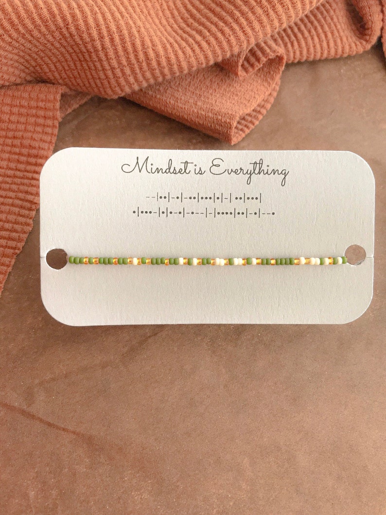 Mindset is Everything Morse Code Seed Bead Stretch Bracelet - Etsy