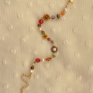 Clementine Bracelet Fall Flower Bracelet Handmade Whimsical Beaded ...