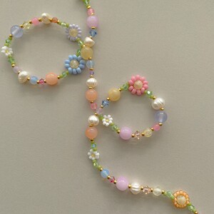 Paisley Necklace | Delicate Spring Flower Necklace | Dainty Seed Bead ...