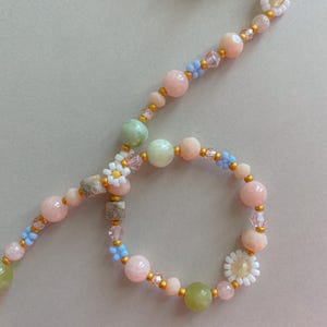 Mabel Necklace | Dainty Spring Flower Necklace | Handmade Seed Bead ...