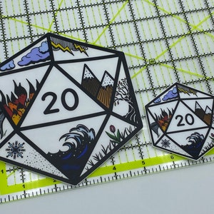 JUMBO Elemental D20 Transparent Decal Sticker - Etsy