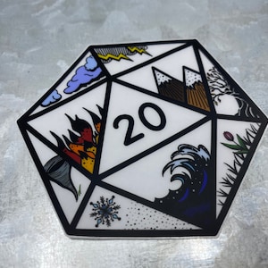 Elemental D20 Decal Sticker - Etsy