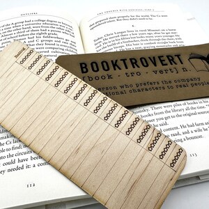 Reading List Bookmarks - Leatherette & Wood Engraved - Book Lover Gift ...