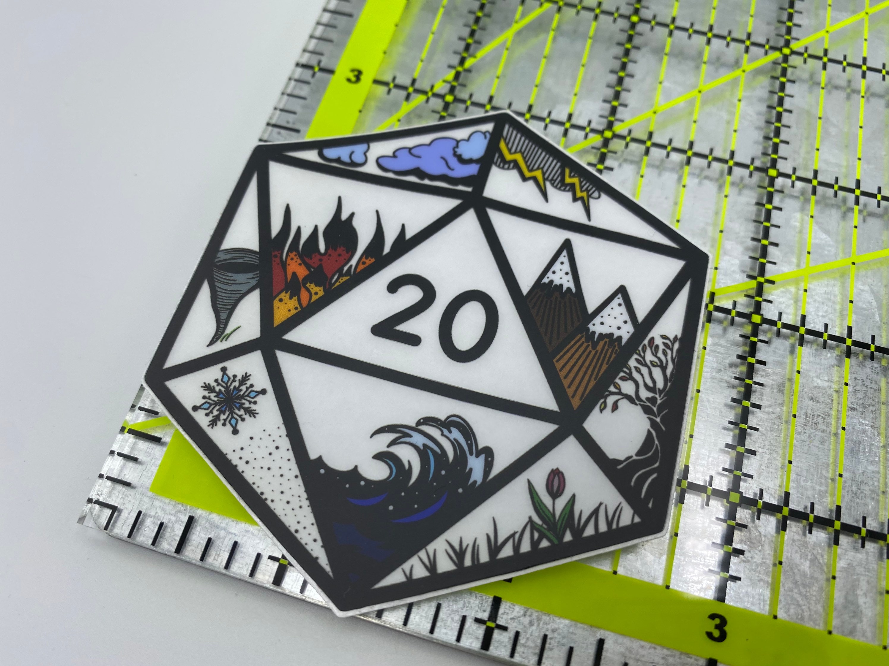 Elemental D20 Decal Sticker - Etsy