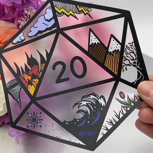 JUMBO Elemental D20 Transparent Decal Sticker - Etsy