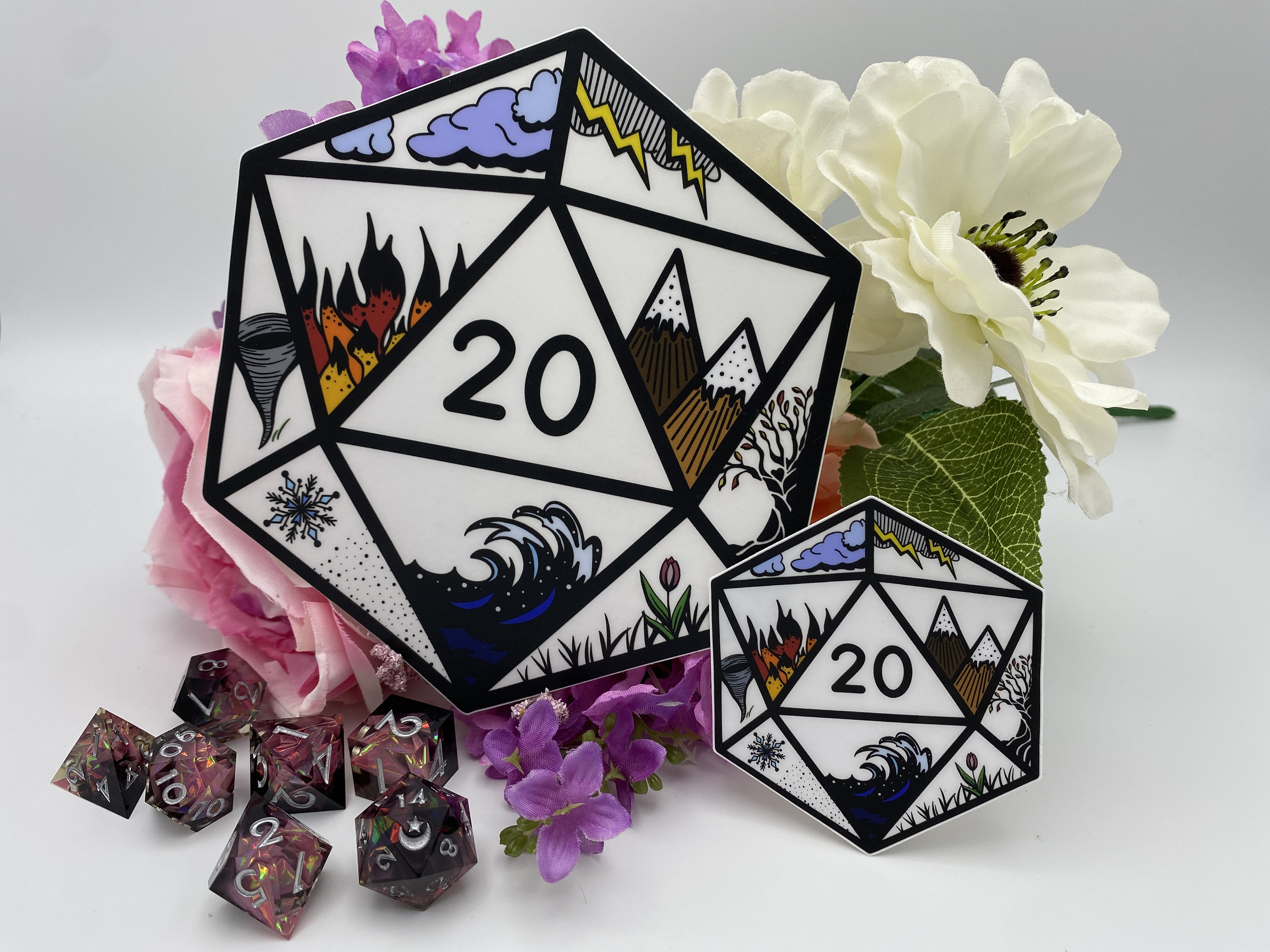 JUMBO Elemental D20 Transparent Decal Sticker - Etsy