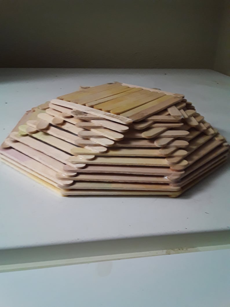 Vintage Retro Popsicle Stick Bowl - Etsy