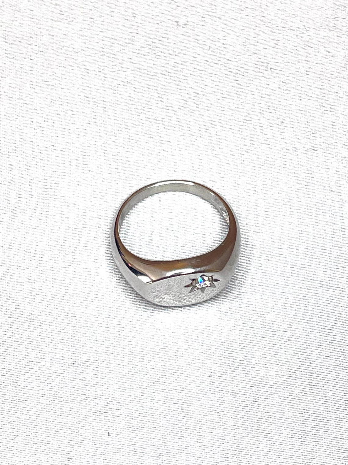 Silver Signet Ring With Gem Stone/signet Ring/silver Signet Ring/pinky ...