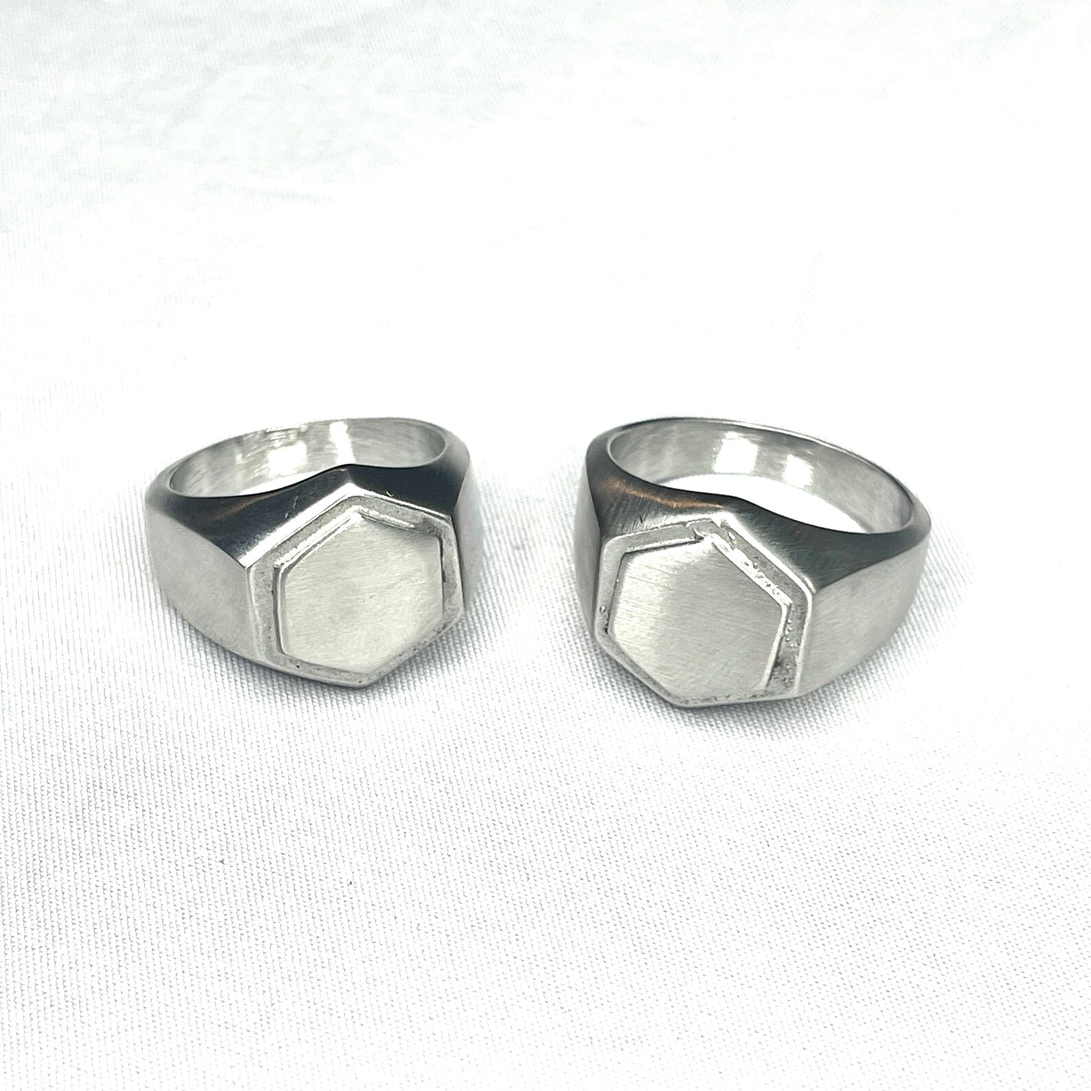 Hexagon Signet Ring Hexagon Ring Hex Nut Ring Silver Signet - Etsy