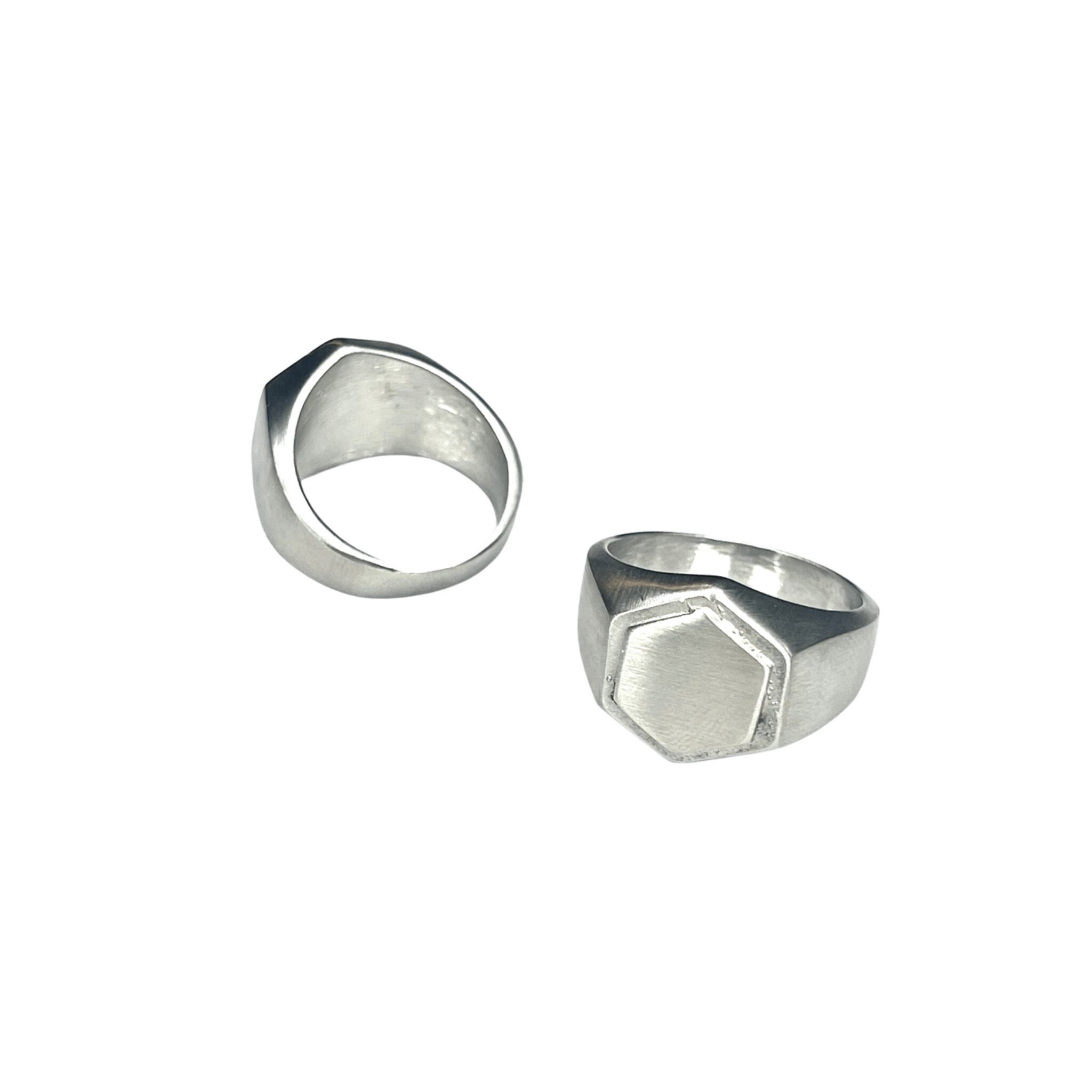 Hexagon Signet Ring, Hexagon Ring, Hex Nut Ring, Silver Signet Ring ...