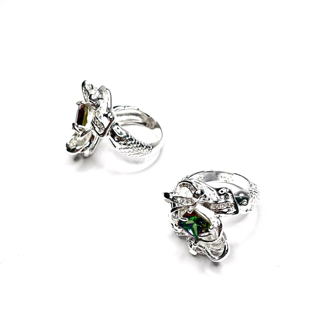 Kaleidoscope Mermaid Ring, Rainbow Ring, Gemstone Ring, Sterling Silver ...