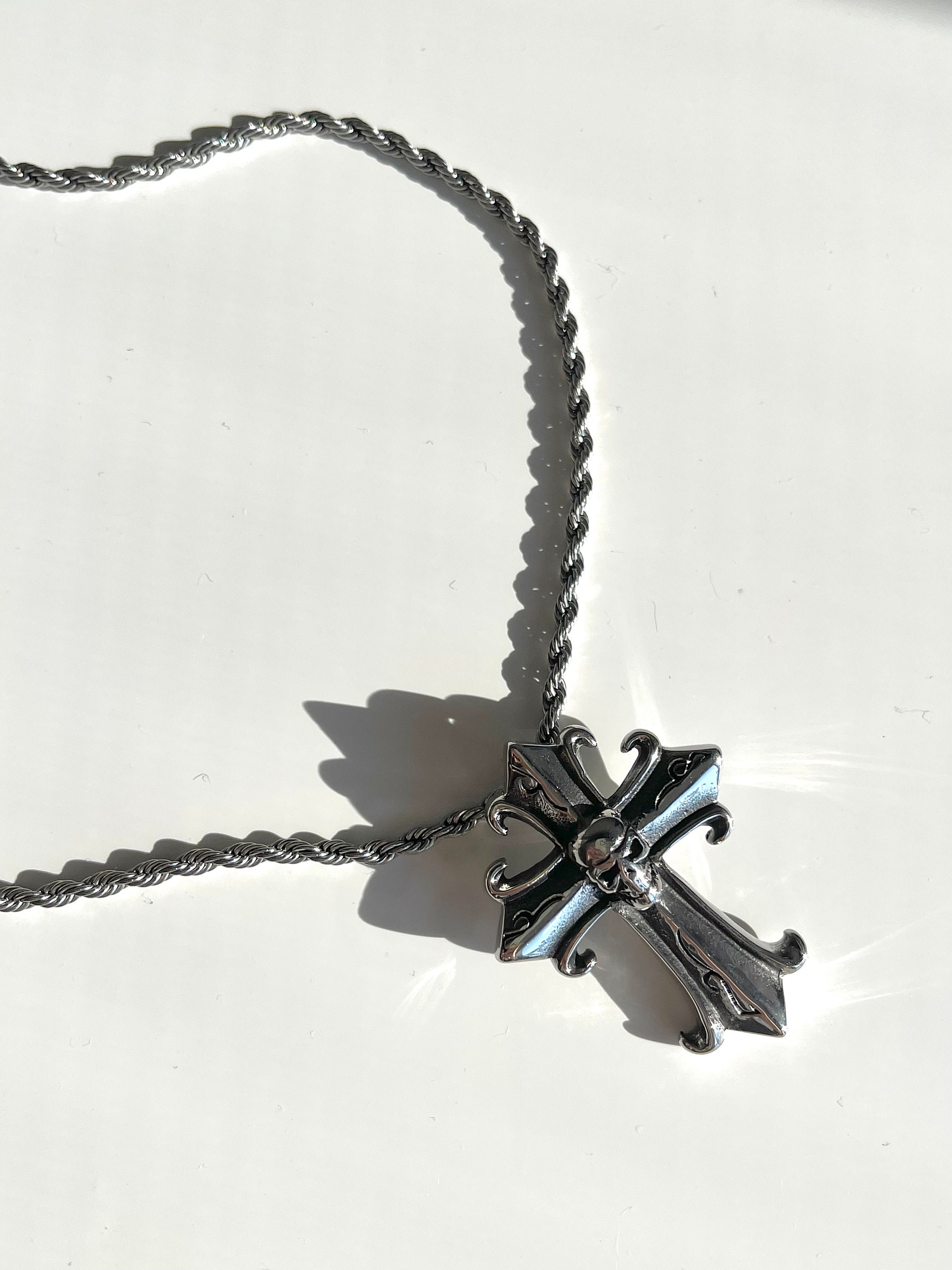 Ghost Cross Chain, Skull Cross Chain, Gothic Cross Chain, Cross Pendant ...