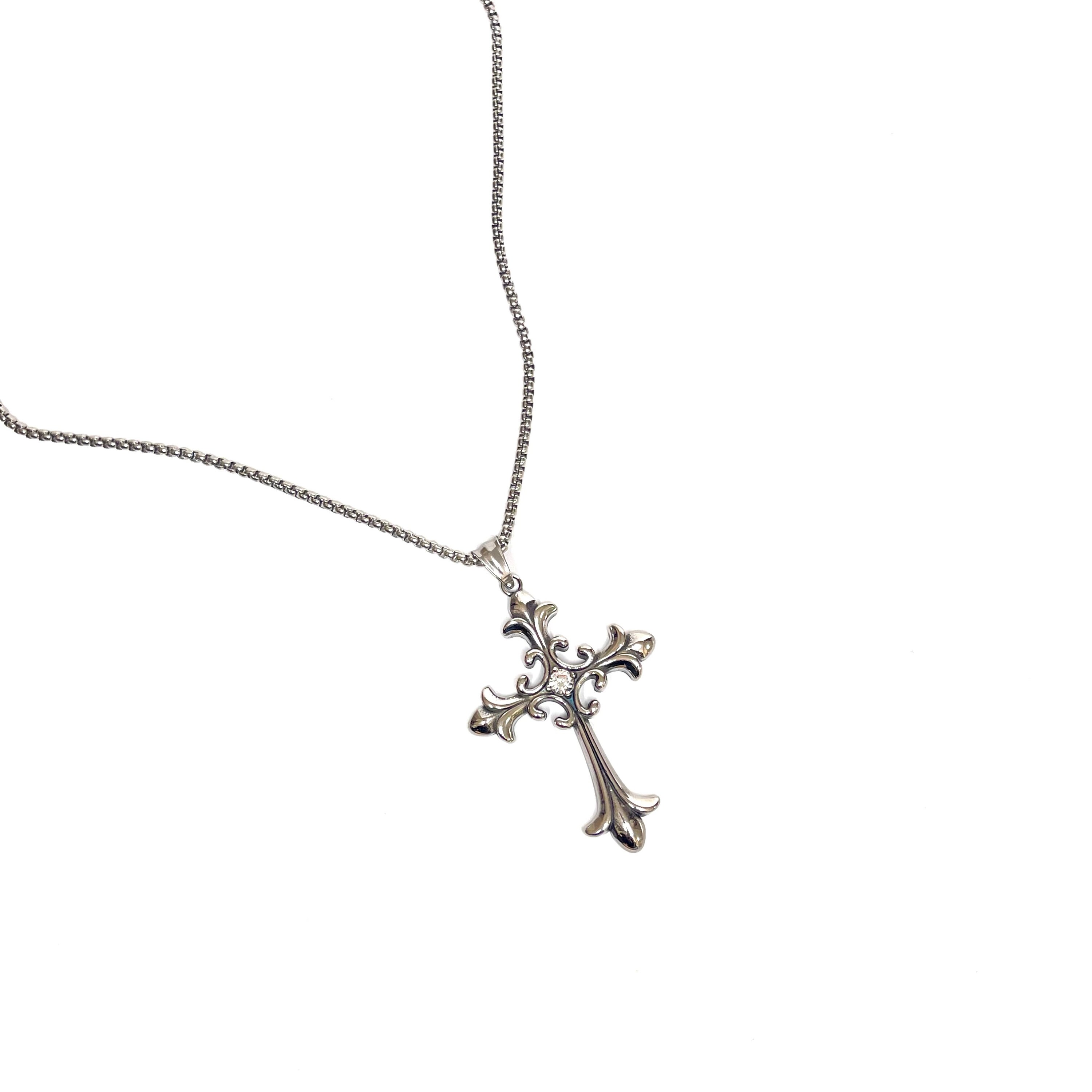 Grunge Cross Necklace, Large Cross Necklace, Goth Cross Chain ...