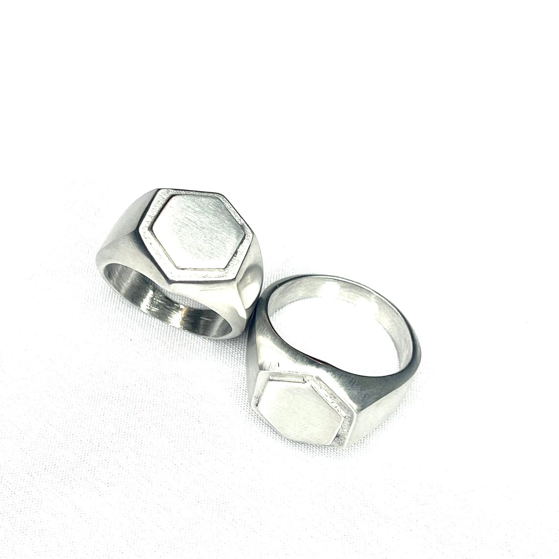 Hexagon Signet Ring, Hexagon Ring, Hex Nut Ring, Silver Signet Ring ...
