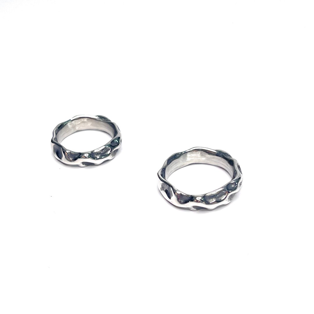 Silver Wavy Ring, Textured Rings, Everyday Rings, Waterproof Rings and ...