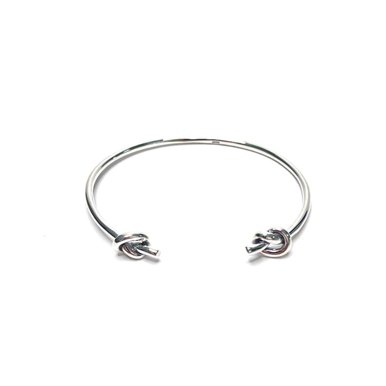 Knot Cuff Bracelet, Silver Cuff Bracelet, Sterling Silver Cuff Bracelet, Adjustable Cuff ...
