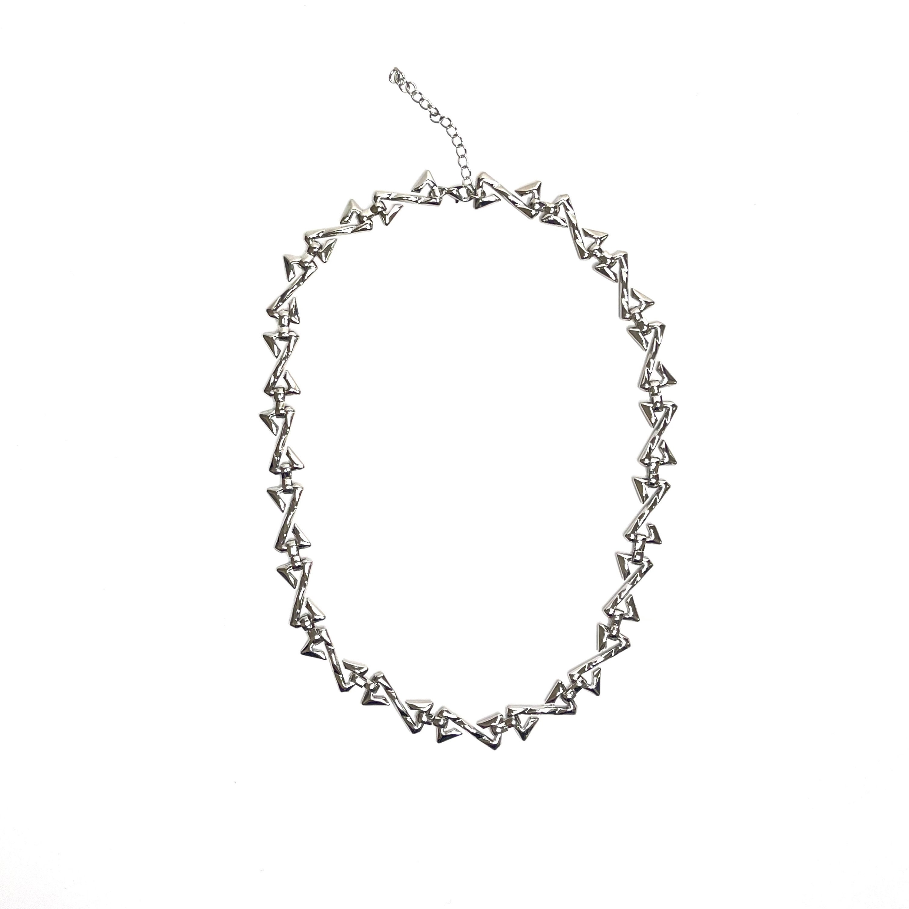 Z-shaped Link Chain, Silver Goth Grunge Link Chain, Titanium Steel ...