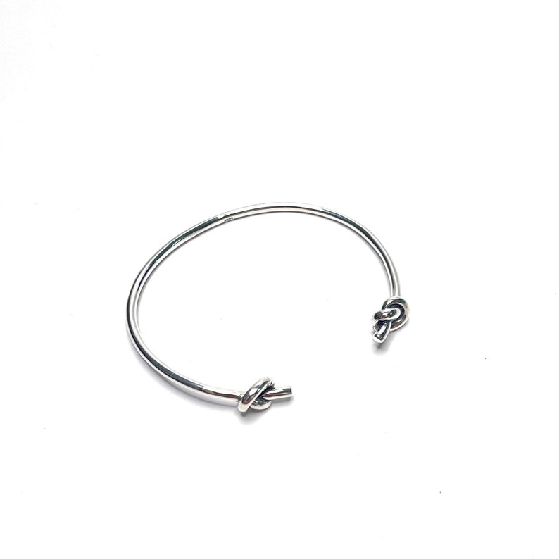 Knot Cuff Bracelet, Silver Cuff Bracelet, Sterling Silver Cuff Bracelet, Adjustable Cuff ...