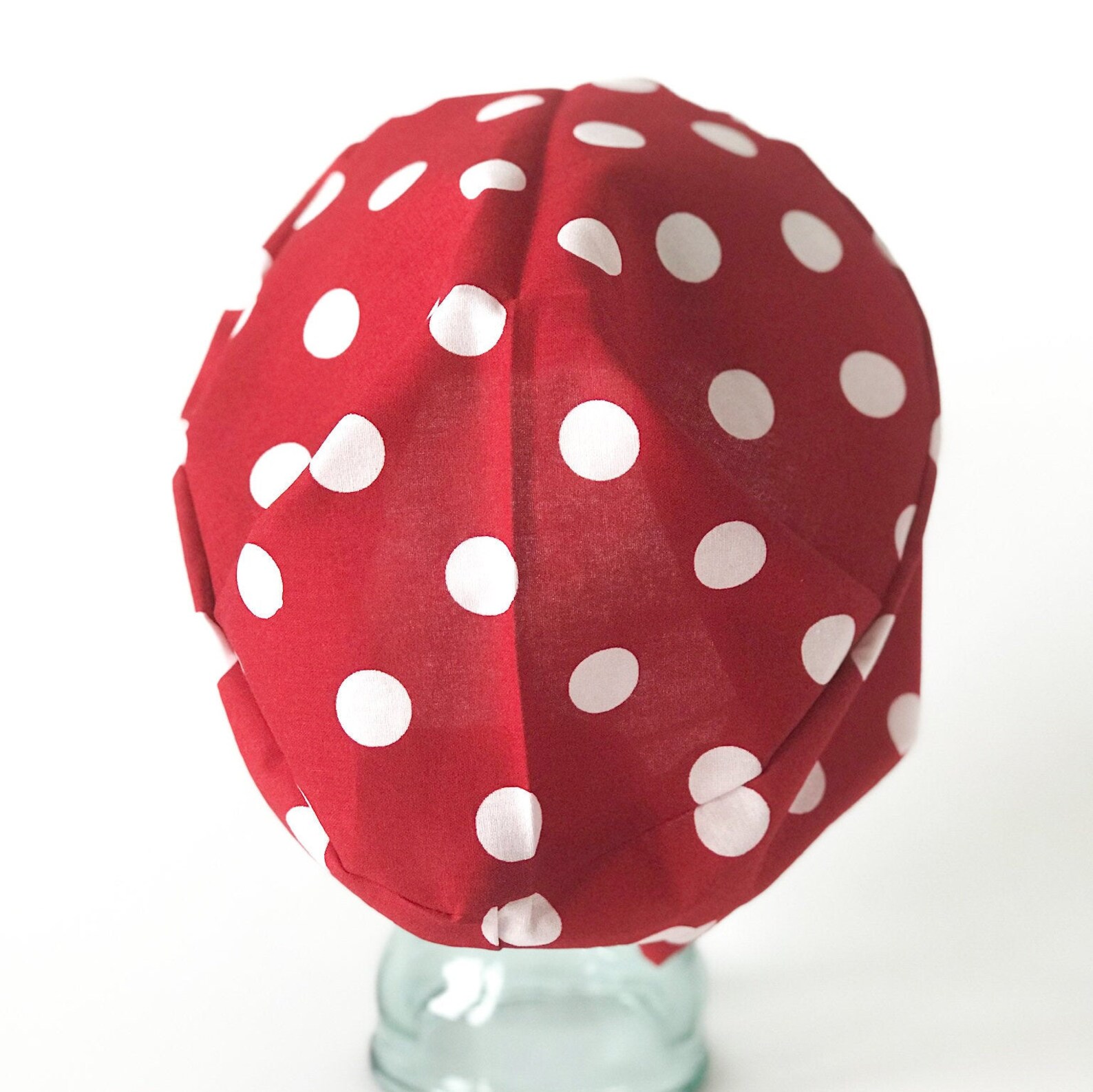 Satin Lined European Red Polka Dot Surgical Scrub Hat - Etsy