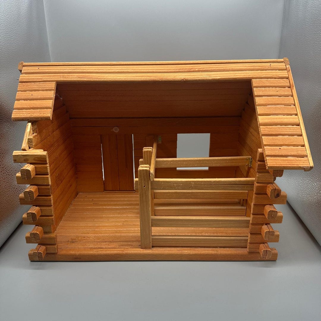 Vintage Log Cabin Dollhouse Horse Stall Barn 17x13x11” Rare - Etsy
