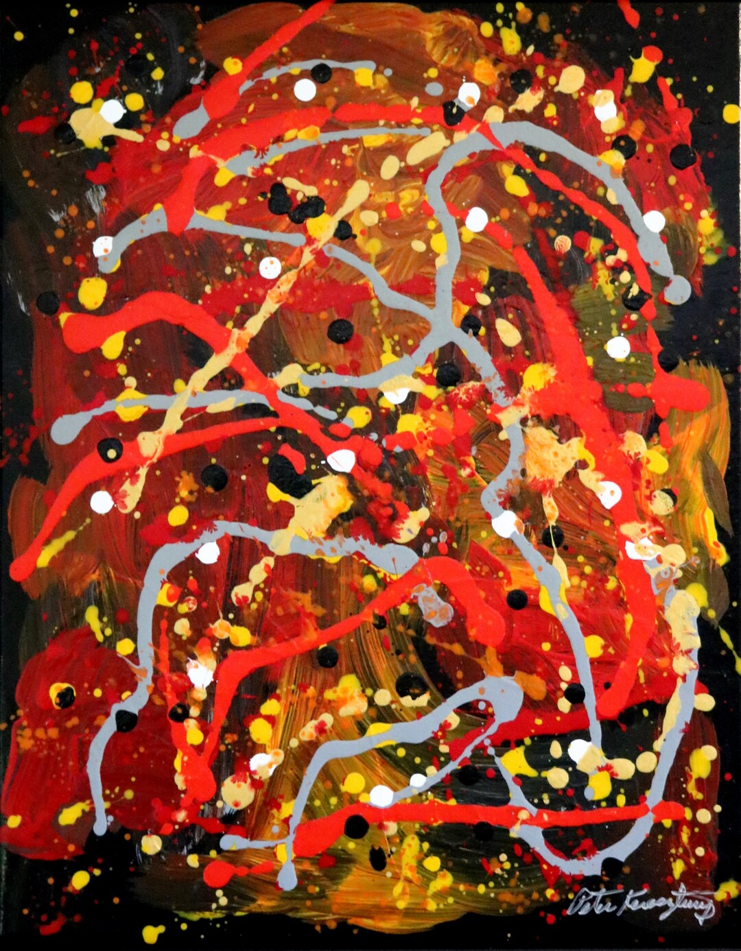 Original Framed Abstract Painting "party Time" - Etsy