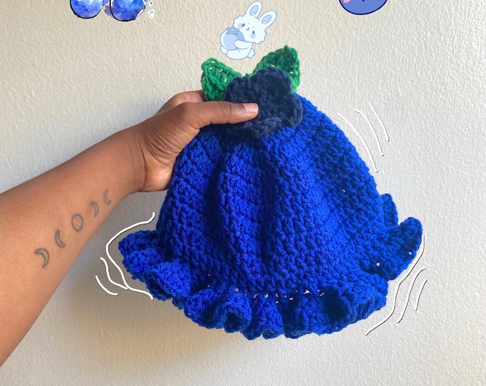 Premade Crochet Blueberry Cheesecake Medium Sized Foodie Beret - Etsy