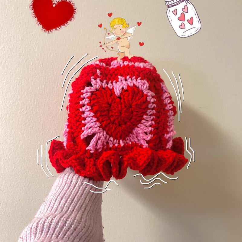 Crochet Heart Hat - Etsy