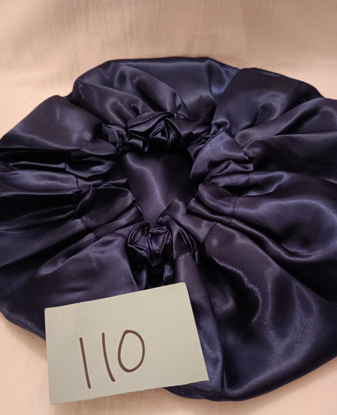 Navy Satin Reversible Hair Bonnet 110 - Etsy