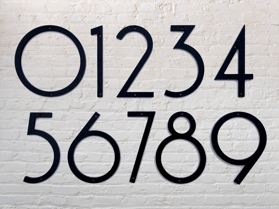 6'' Art Deco Modern Numbers Address Number Door - Etsy