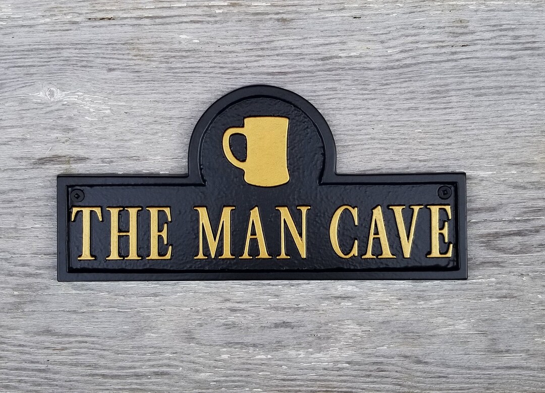 Man Cave Sign Cast Metal Decor Father's Day Gift - Etsy