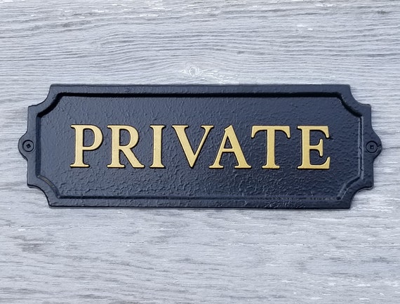 Cast Metal Sign Private sign Cast Aluminum Private Property | Etsy