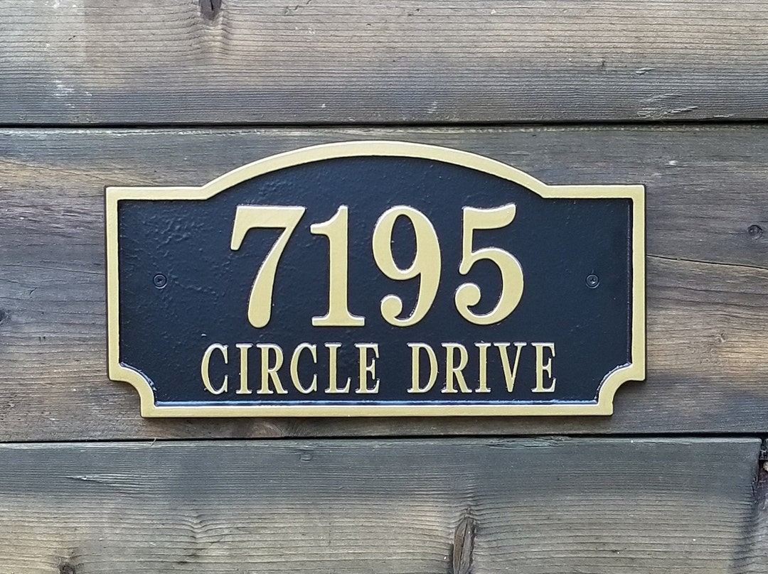 Cast Aluminum Address Plaque: Custom Metal House Number Sign - Etsy
