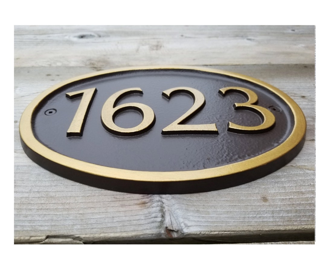 Cast Metal Address Plaque: Hand Forged, Rust-proof House Number Sign - Etsy