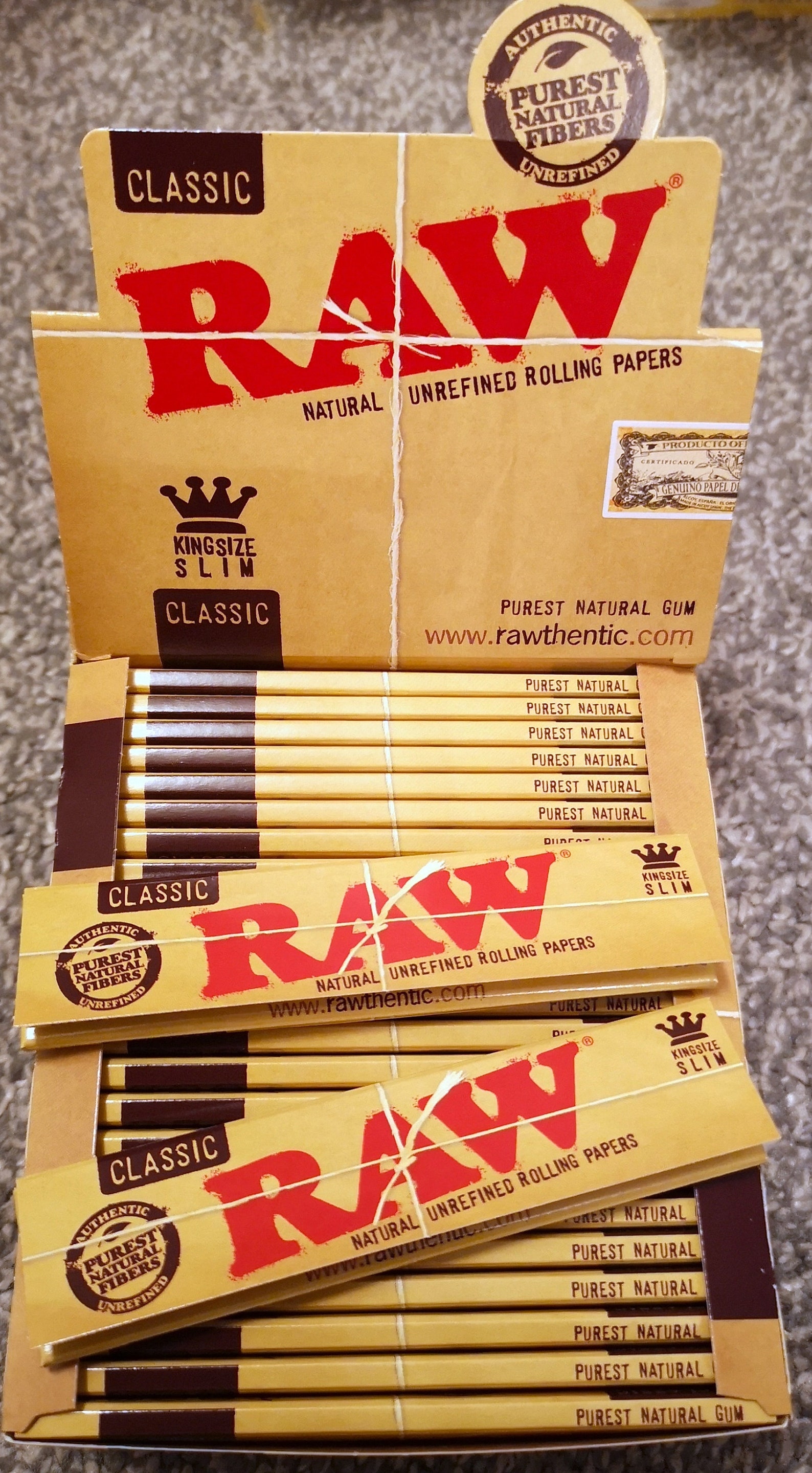 12 x RAW Classic Natural Unrefined Rizla Rolling Papers Slim | Etsy