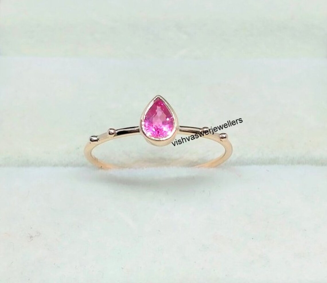 14k Gold Rosa Saphir Ring Saphir Edelsteine Gold Ring - Etsy.de