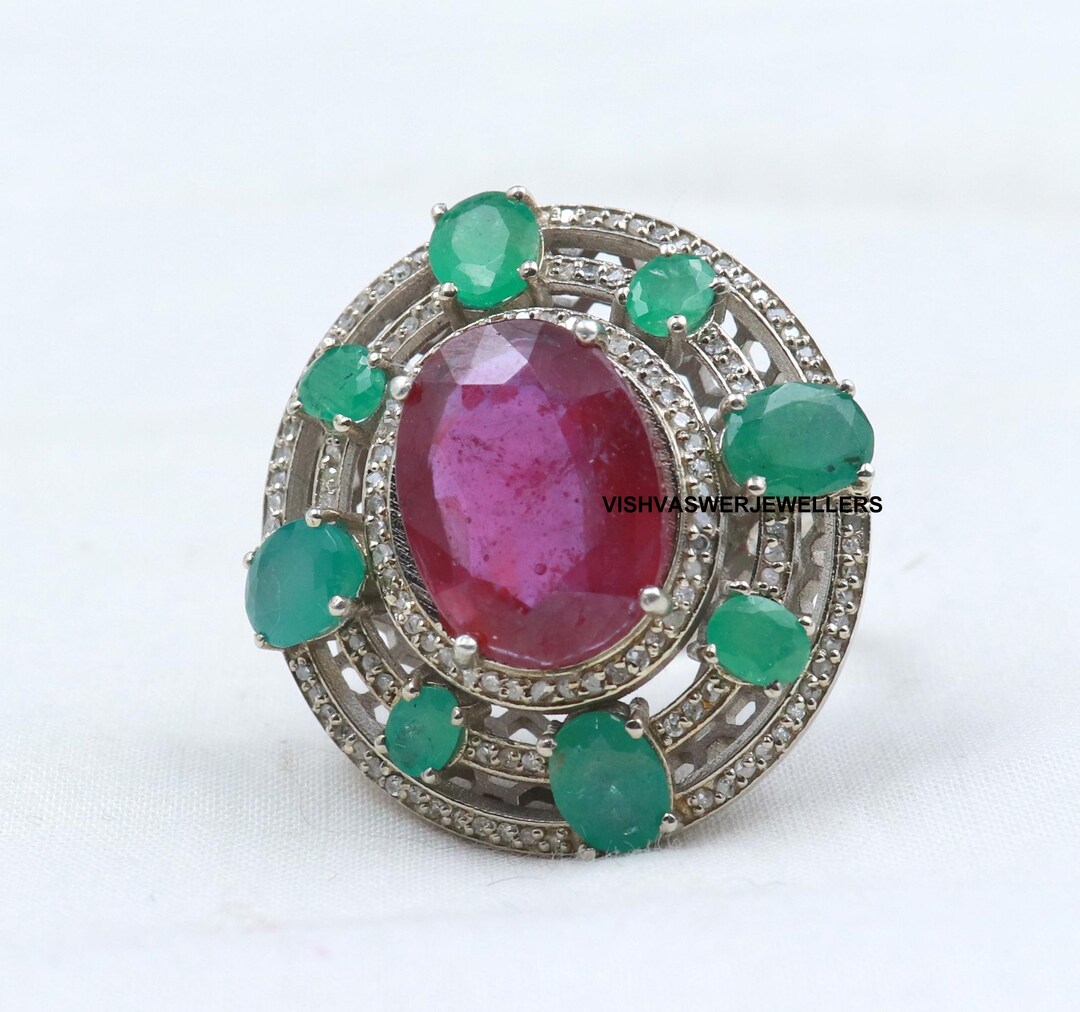 Single Cut Ruby Diamond, Engagement Ring, Dainty Birthstone, Red ...