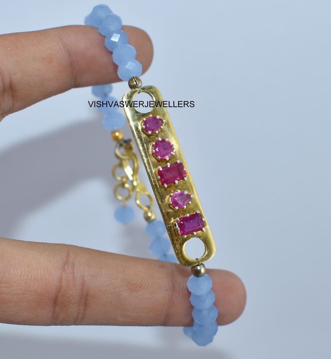 925 Sterling Silver Ruby Gemstone Gold Plated Bracelet Jewelry for ...