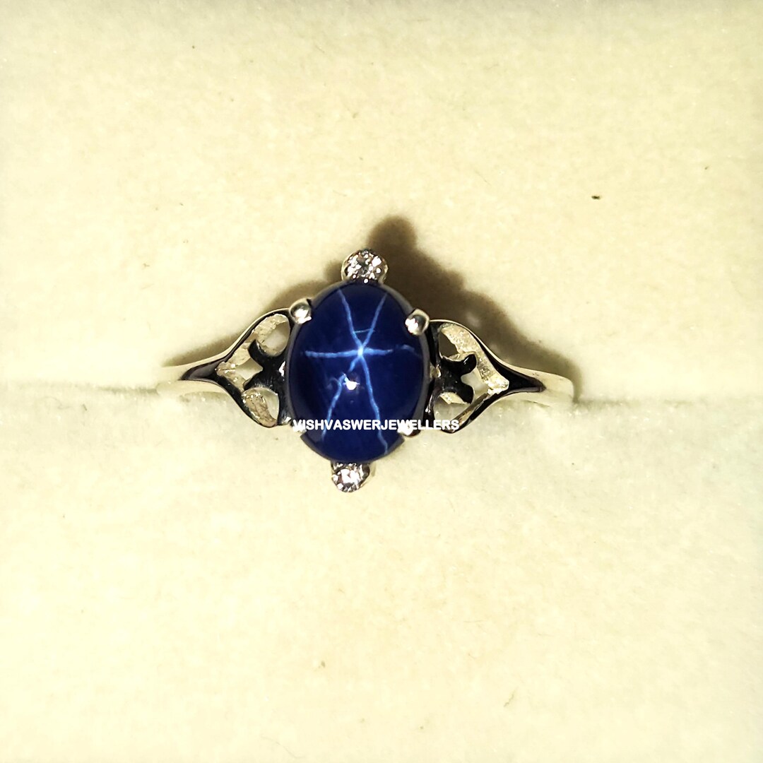 Lindy Blue Star Sapphire Ring, Lindy Star Ring, Minimalist Ring, 925 ...