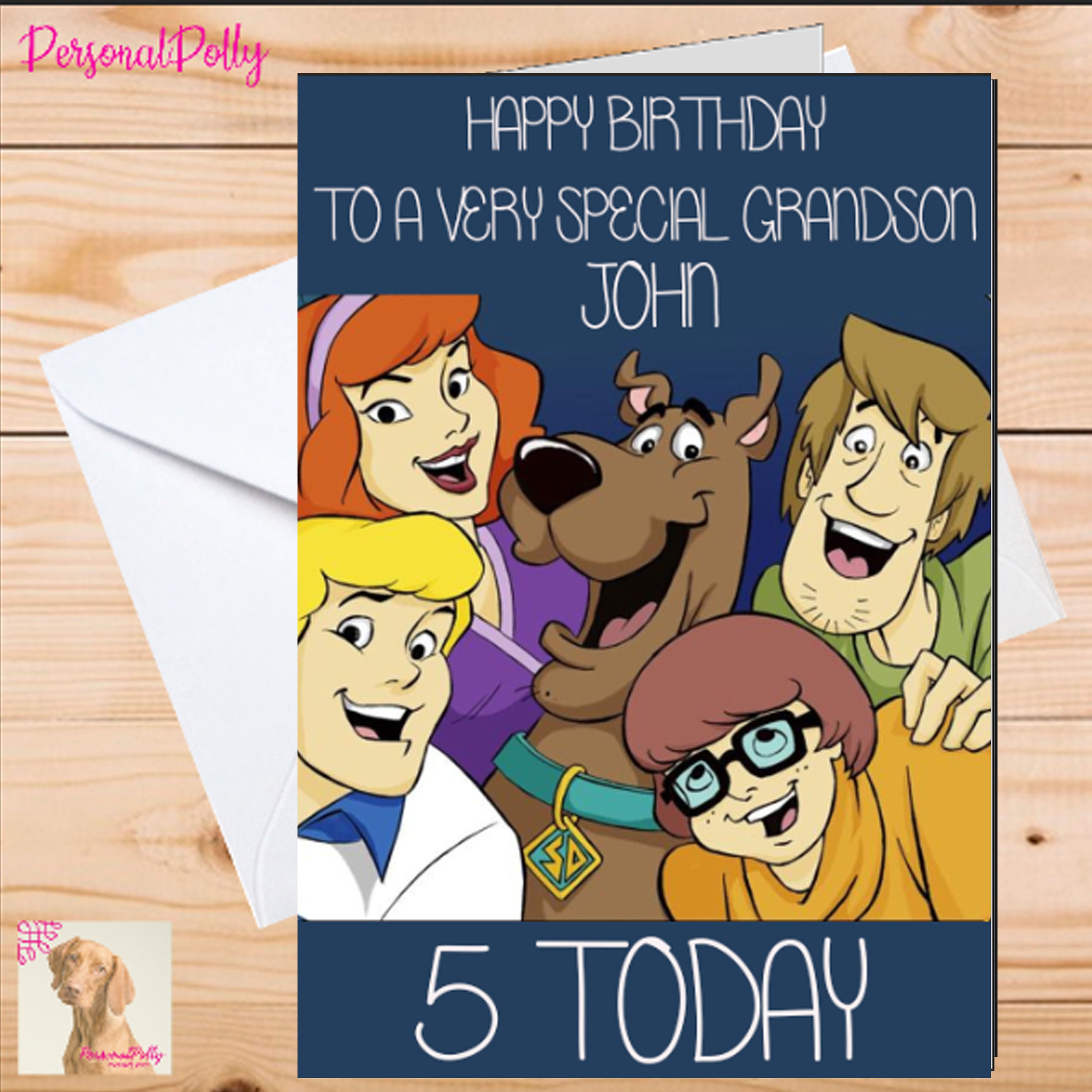 Personalised Scooby Doo Card Birthday Unofficial Velma Daphne | Etsy